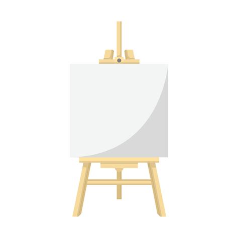 Wooden Easel With Blank Canvas Flat Illustration Clean Icon Design Element On Isolated White
