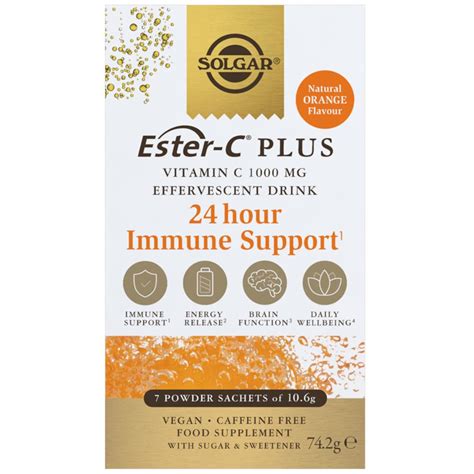 Solgar Ester C Plus Effervescent Drink Powder Vitamin C 1000mg 7 Sachets