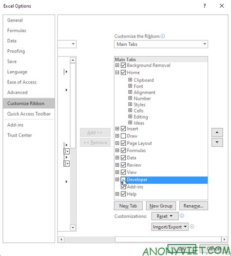 Lesson 24 How To Enable Developer Tab In Excel Anonyviet English