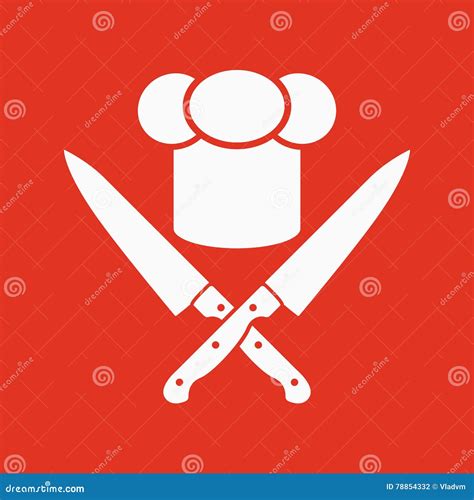El Sombrero Del Cocinero Y El Icono Cruzado De Los Cuchillos Cocinero