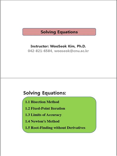 Solving Equations 11 Bisection Method 1 Pdf Accuracy And Precision