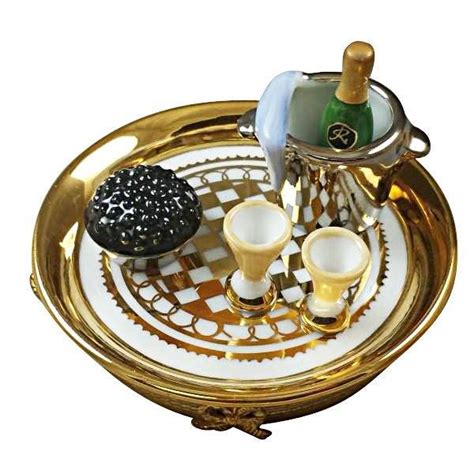 Gold Tray Caviar And Champagne In Bucket Love Fiddler Shop