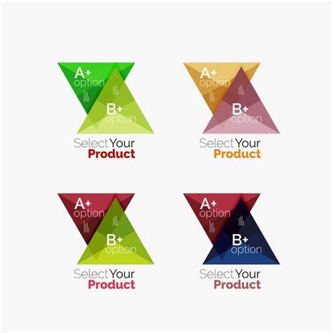 Premium Vector Set Of Triangle Geometric Business Infographic Templates