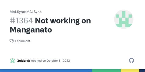 not working on manganato · issue 1364 · malsync malsync · github