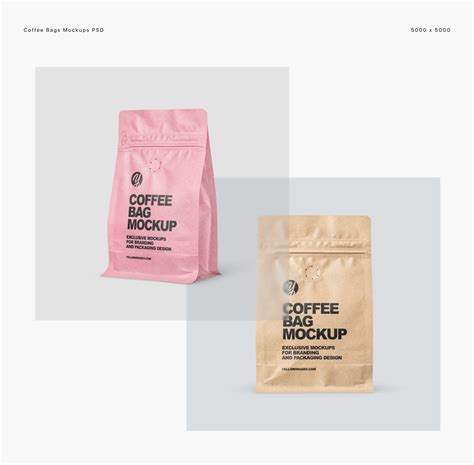 Kraft Paper Coffee Bags Mockups Psd On Behance