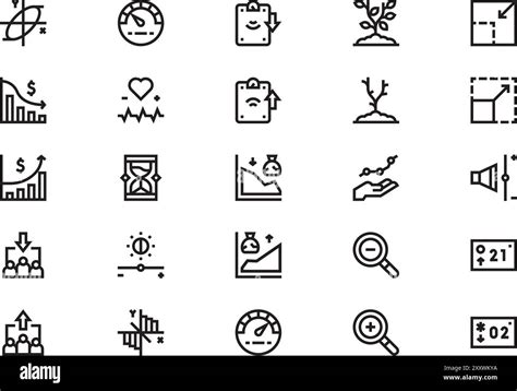 Increase And Decrease Icons Collection Is A Vector Illustration With Editable Stroke Stock