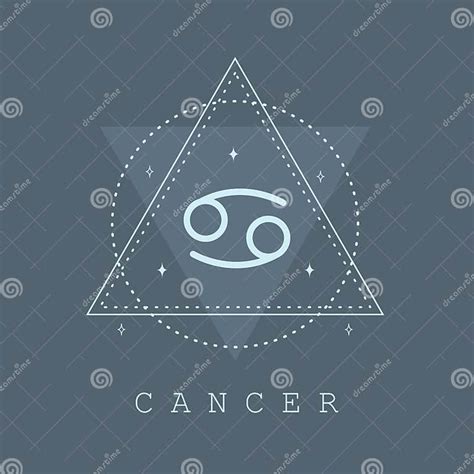 Astrological Cancer Zodiac Sign Horoscope Icon In Boho Minimalist