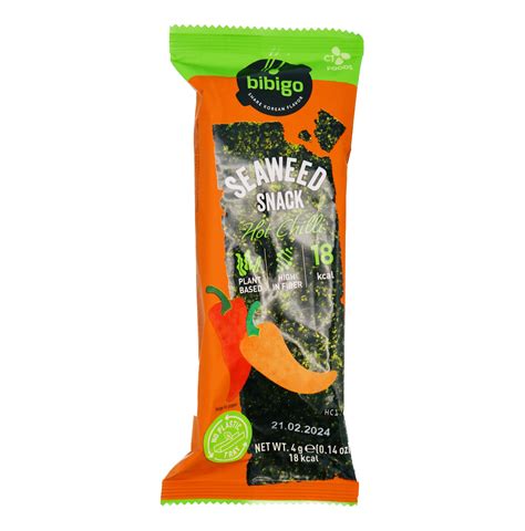 Cj Bibigo Crispy Seaweed Snack Hot Chilli Flavour 4g No Reviews Sold