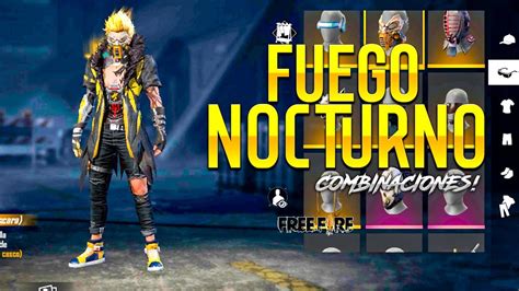 MEJORES COMBIACIONES DE SET FUEGO NOCTURNO FREE FIRE YouTube