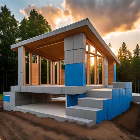 Gas Block Construction House Design Architecture Premium Ai Generated