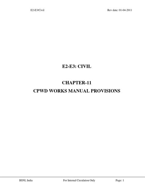 Chapter11cpwd Works Manual Provisions Pdf Specification Technical