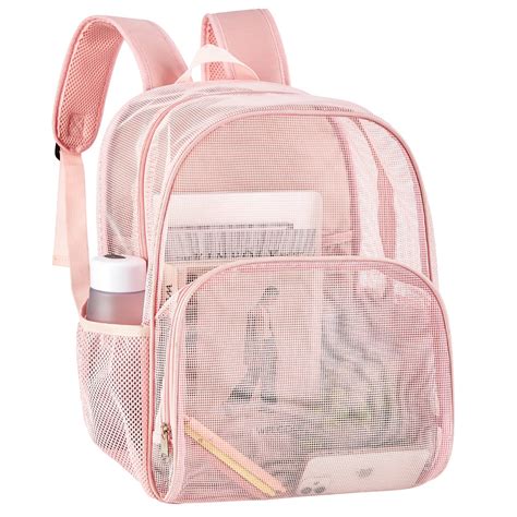Covax Heavy Duty Mesh Backpack See Through College Mesh Backpack Pink For Sale Katy Tx