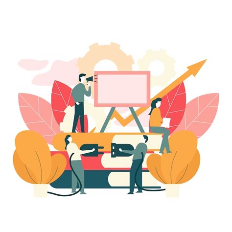 Ilustração em vetor de trabalho em equipe Vetor Premium