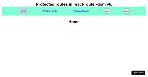 Protected Routes V6 Codesandbox