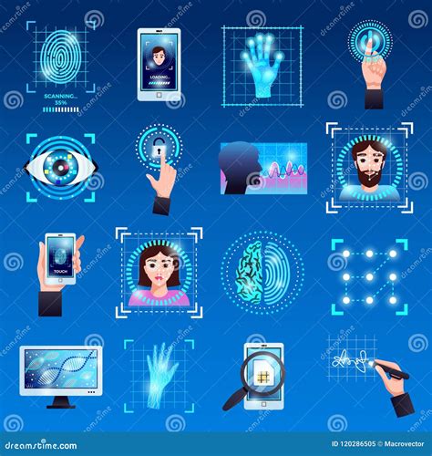 Identification Technologies Interface Schema Cartoon Vector
