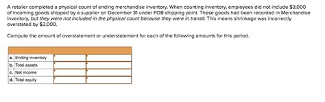 A Retailer Completed A Physical Count Of Ending Merchandise Inventory