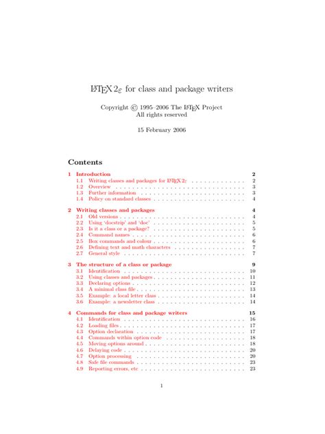 Latex2ε For Class And Package Writers Clsguide Pdf Te X Computing