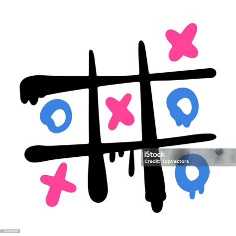 밝은 낙서 Oughts 와 십자가 으로서 거리 벽 회화 미술 벡터 일러스트 0명에 대한 스톡 벡터 아트 및 기타 이미지 Istock