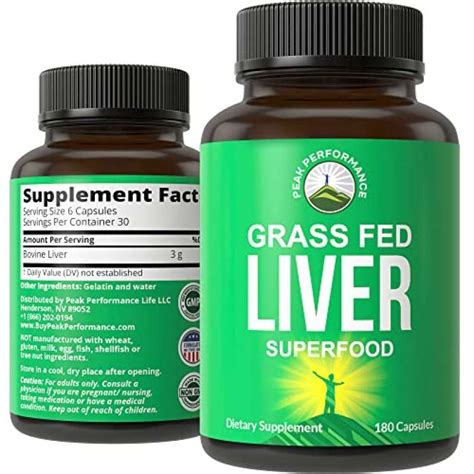 Jual Peak Performance Grass Fed Desiccated Beef Liver Supplement 180