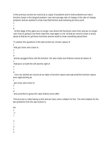 Limit Notes Pdf