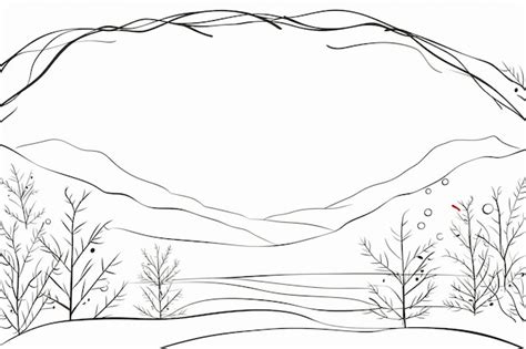Premium Photo Black And White Continuous Line Drawing Of A Snowy