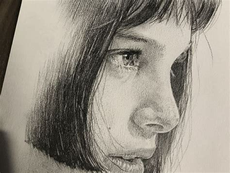 Mathilda Pen Art Work Portrait Charcoal Art