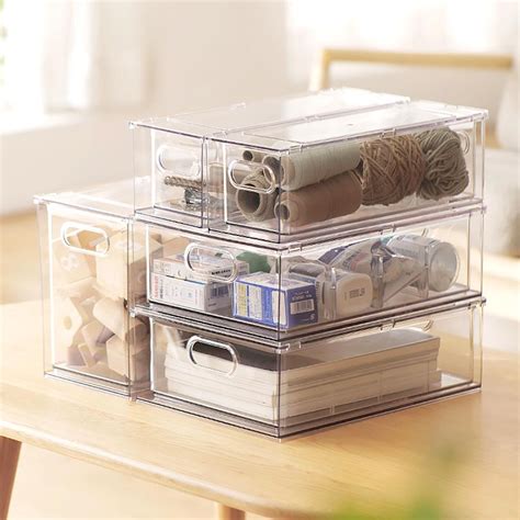 Clear Multi Purpose Storage Drawer Stackable Accessible Style Degree