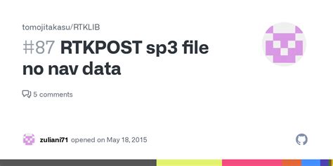 RTKPOST Sp3 File No Nav Data Issue 87 Tomojitakasu RTKLIB GitHub