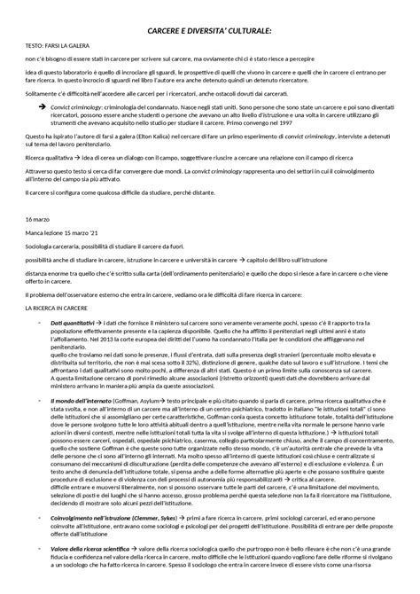 Carcere E Diversità Docsity