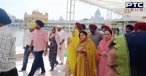 Cm Bhagwant Manns Wife Dr Gurpreet Kaur Visit Golden Templeamritsar