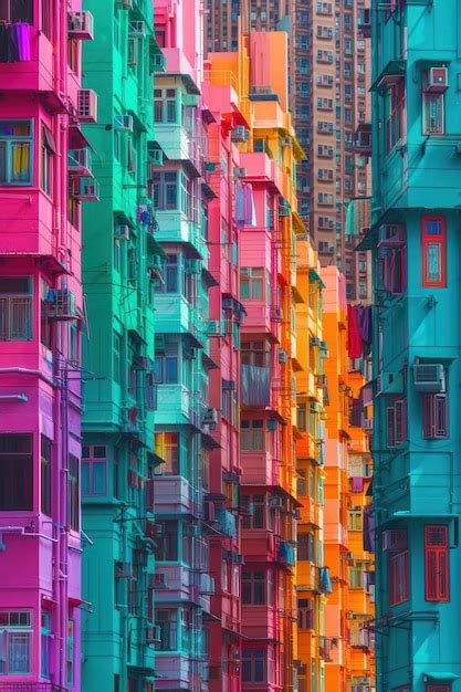 The Buildings Are Brightly Coloured Architecture City Neighbourhood