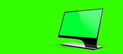 데스크톱 또는 Pc 빈 화면 템플릿입니다 컴퓨터 오픈 뷰 밝은 녹색 배경에 빈 녹색 화면 배너 복사 공간 3d 일러스트레이션 0명에 대한 스톡 사진 및 기타 이미지 Istock