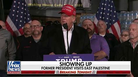 Trump Hands Out Trump Water Speaks To The Forgotten American In East Palestine We Stand