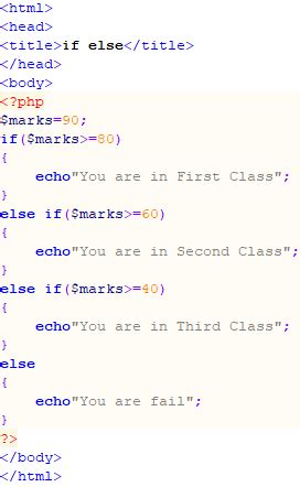 PHP If Else2 EasyExamNotes