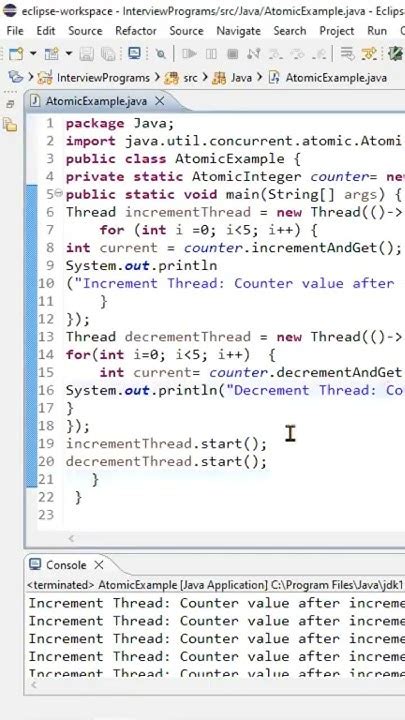 Java Atomic Operations Atomicinteger Code Example Youtube