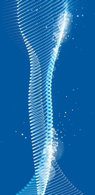 点線の粒子波流ベクトル抽象的な技術と科学の背景、ビッグデータフロー、ナノテクノロジーのテーマ、波状の動きで美しい抽象化デザインドット配列