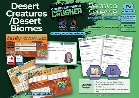 Year 6 Comprehension Crusher Reading Scheme Autumn 1a Desert