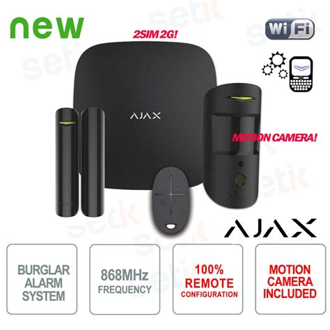 AJ HUB2KIT B Wireless Ajax Alarm Kit GPRS LAN 2SIM 2G Black Setik Biz