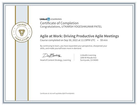 Utkarsh Yogeshkumar Patel On Linkedin Certificate Of Completion