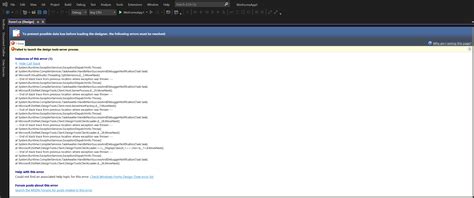 BUG WinForms Visual Studio Designer Crashes For Projects Targeting