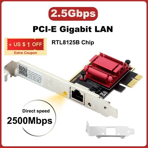 2500m Pcie To Rj45 네트워크 어댑터 이더넷 유선 Lan Pci E Rtl8125b 25 기가비트 네트워크 카드