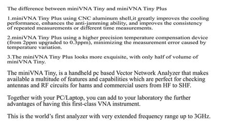 VNA M GHz Vector Network Analyzer MiniVNA Tiny VHF UHF NFC RFID RF Antenna Analyzer Signal