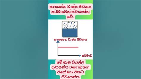 සංතෘප්ත වාෂ්ප පීඩනය පරිමාවෙන් ස්වායක්ත වේ Youtube