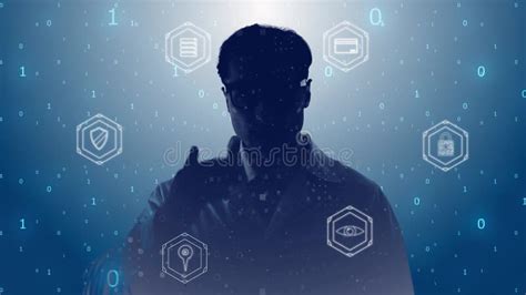 Cg The Silhouette Of A Male Scientist Against The Background Of Flying