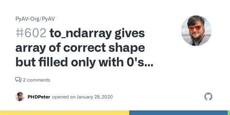 to ndarray gives array of correct shape but filled only with 0 s for a rgb format frame after