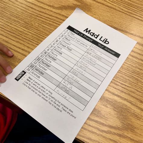 Category Mad Libs My Ed Tech World