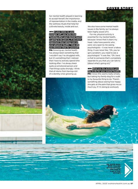 Celebrity Wetlook Archive Francesca Hung Womens Health Australia Photoshoot