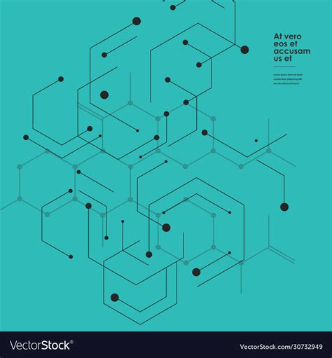 Abstract Hexagon Connect Pattern On Green Vector Image