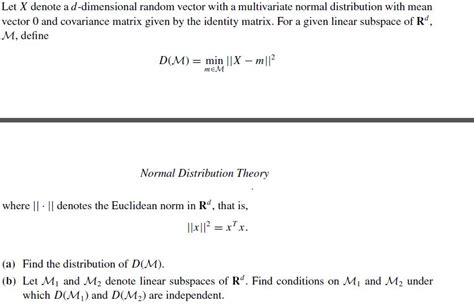 let x denote a d dimensional random vector with a