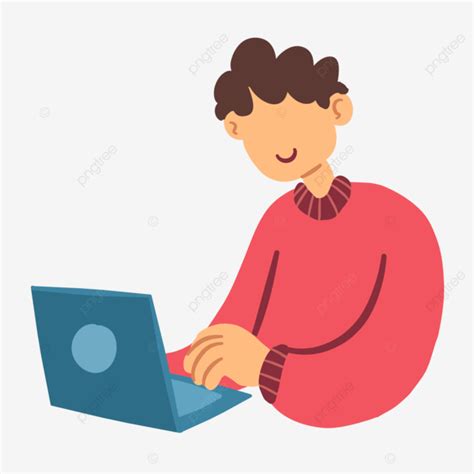컴퓨터 노트북 평면 그림을 사용하는 사람 랩탑 Pc 사업 Png 일러스트 및 Psd 이미지 무료 다운로드 Pngtree